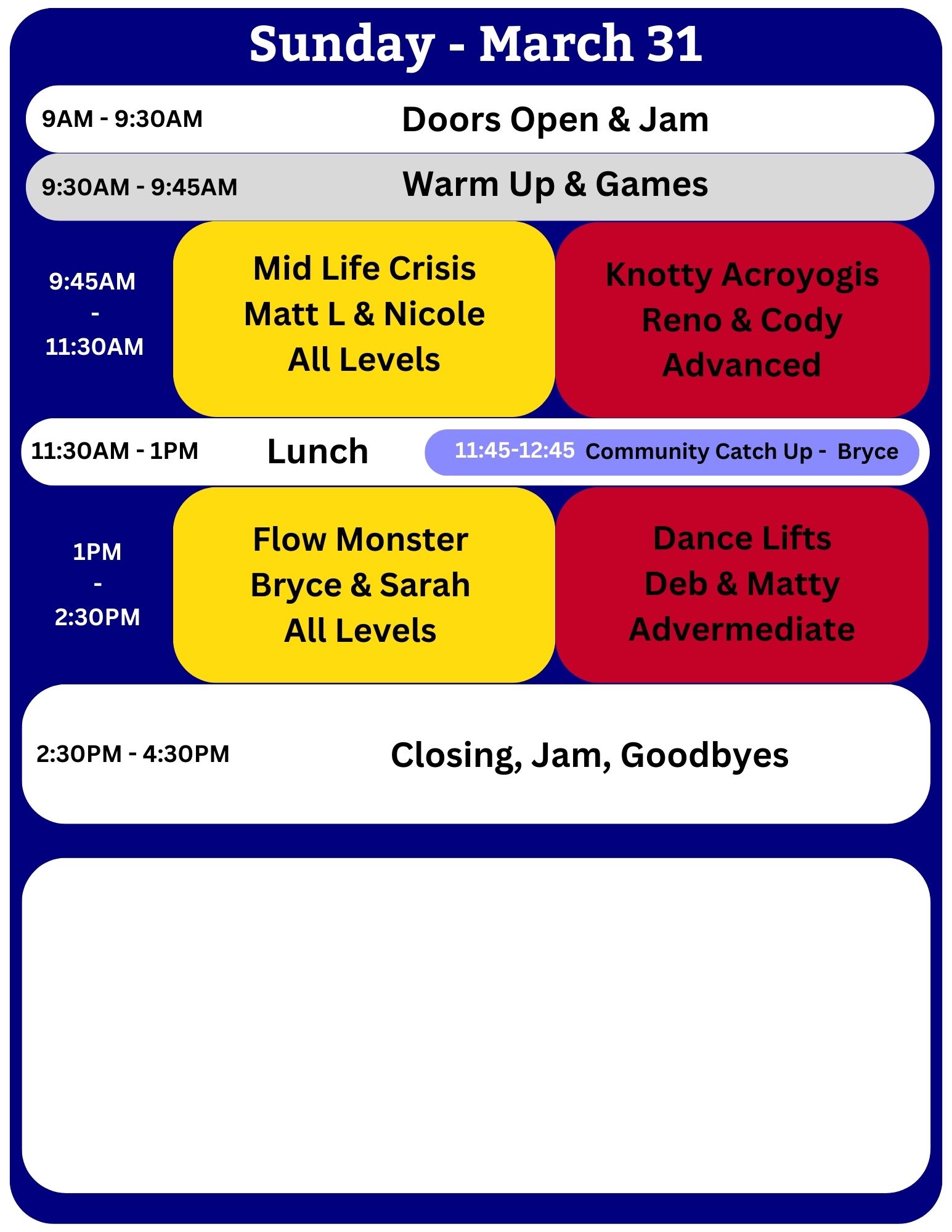 Calgary Acroyoga Festival 2024 - Acro Calendar